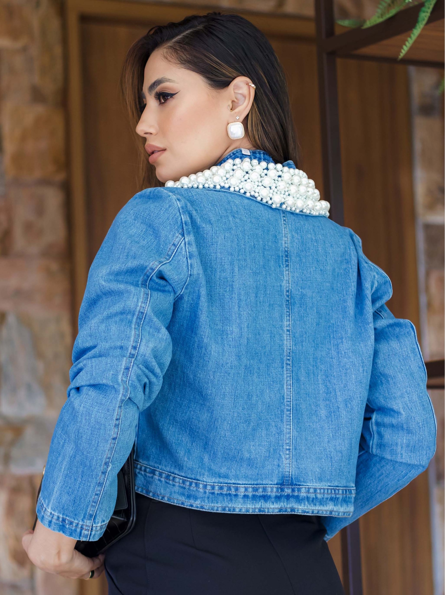 CASACO DENIM GOLA BORDADA LUZIA FAZZOLLI – Chick Brasil Boutique