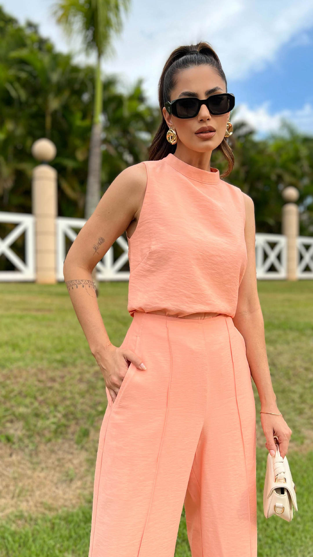 CONJUNTO ALFAIATARIA BLUSA GOLA ALTA LUZIA FAZZOLLI – Chick Brasil Boutique